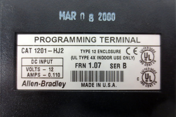 New Allen Bradley Programming Terminal 1201-HJ2, 12 Volts, 0.110 Amps ...